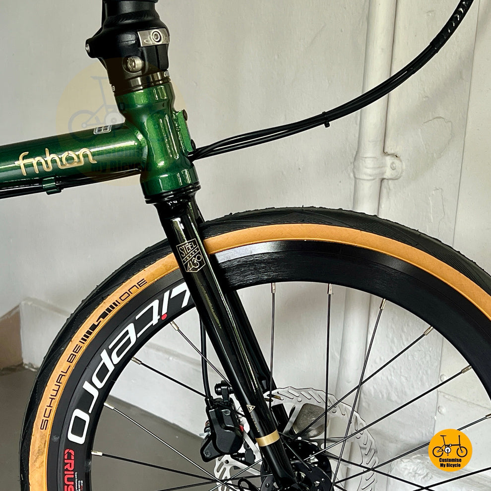 Fnhon Gust 22 Inch Folding Bike Emerald Green Shimano 9 Gears Hydraulic ...